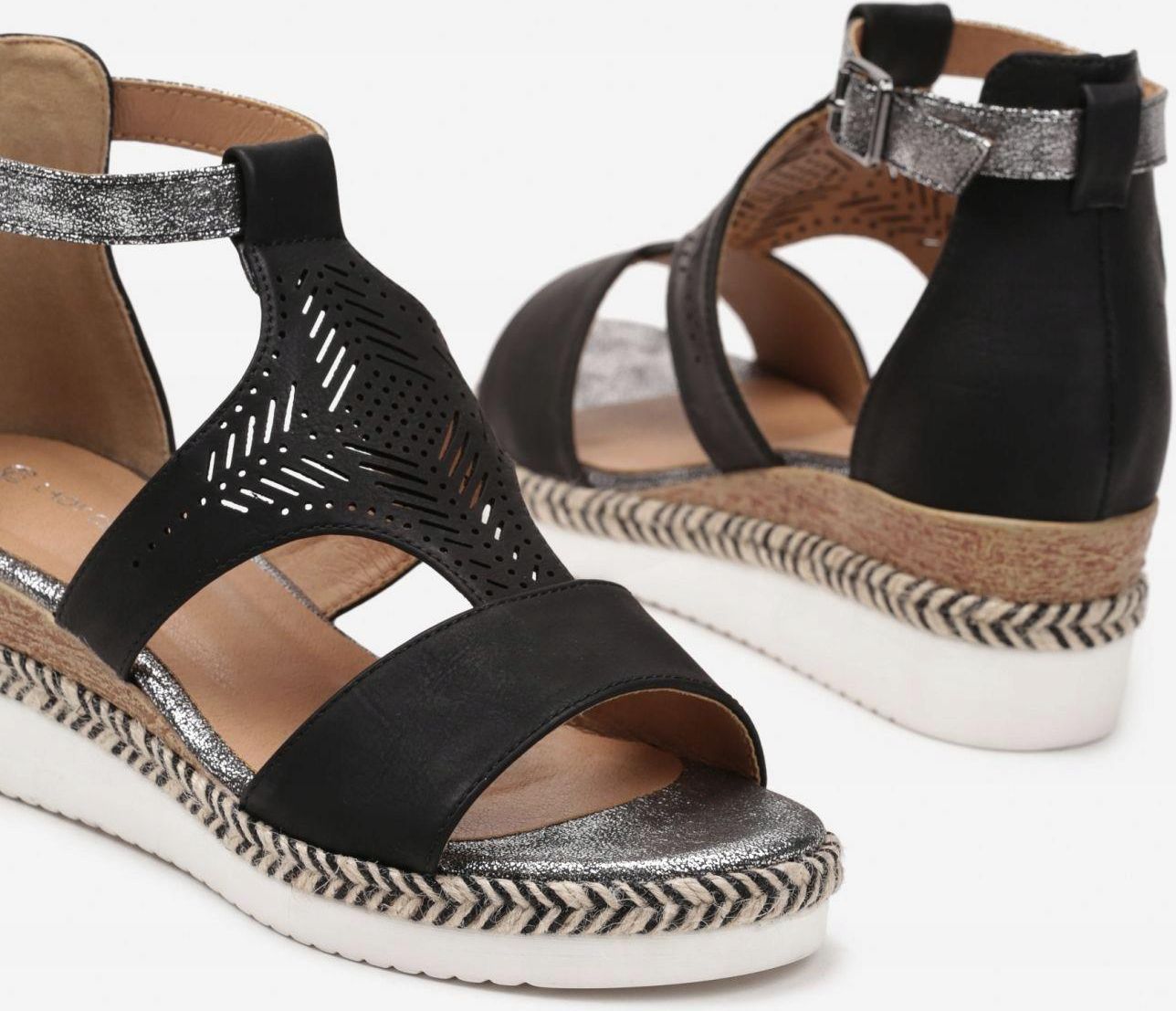 Born2Be Czarne Sandały damskie 38 Plecionki - Ceny i opinie - Ceneo.pl