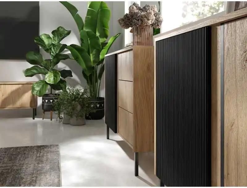 Jurek Meble Komoda Mia 02 MIA 02-dąb+czarny - Opinie i atrakcyjne ceny ...