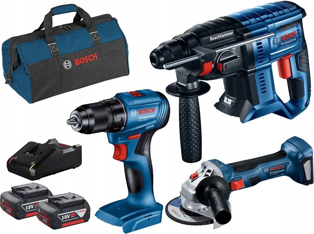 Bosch GSR 185-LI + GBH 180-LI + GWS 180-LI 0615990N1Y - Opinie i ceny na Ceneo.pl