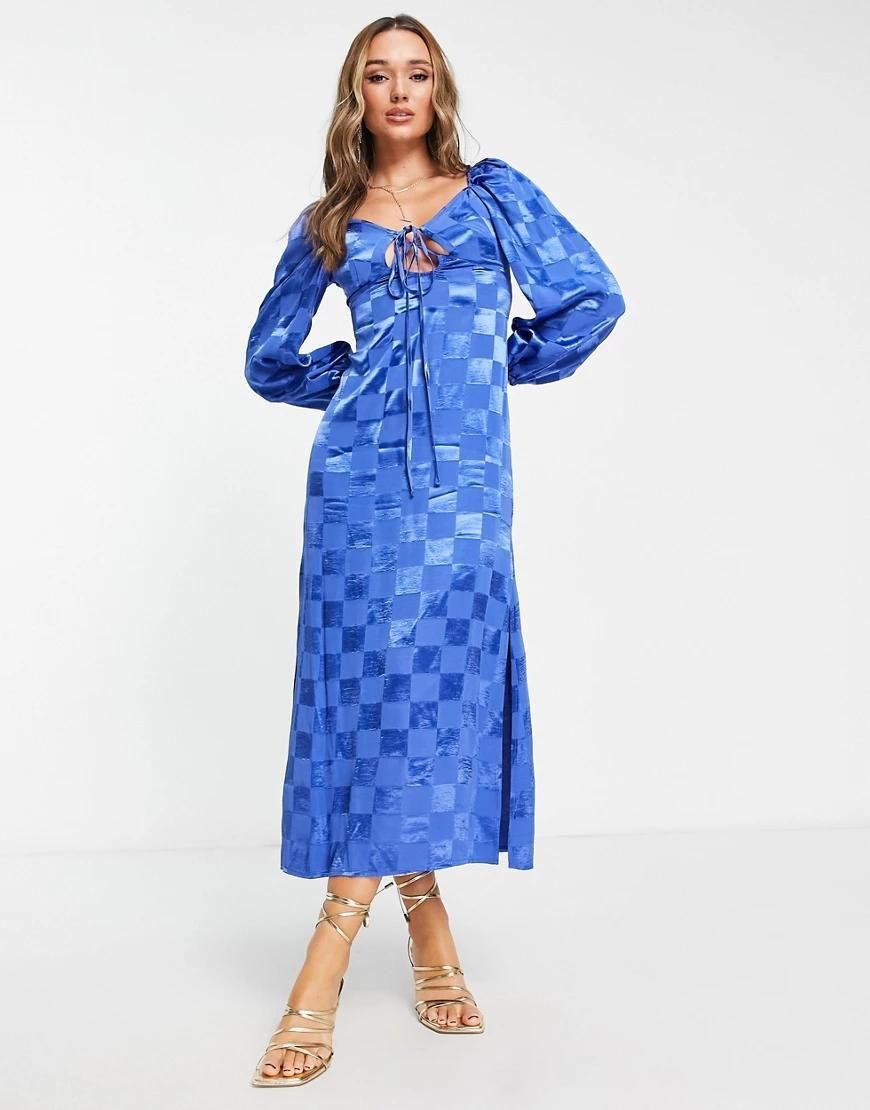 Asos Design fyq Satynowa Wiązanie Sukienka Niebieska M NJ1 - Ceny i ...