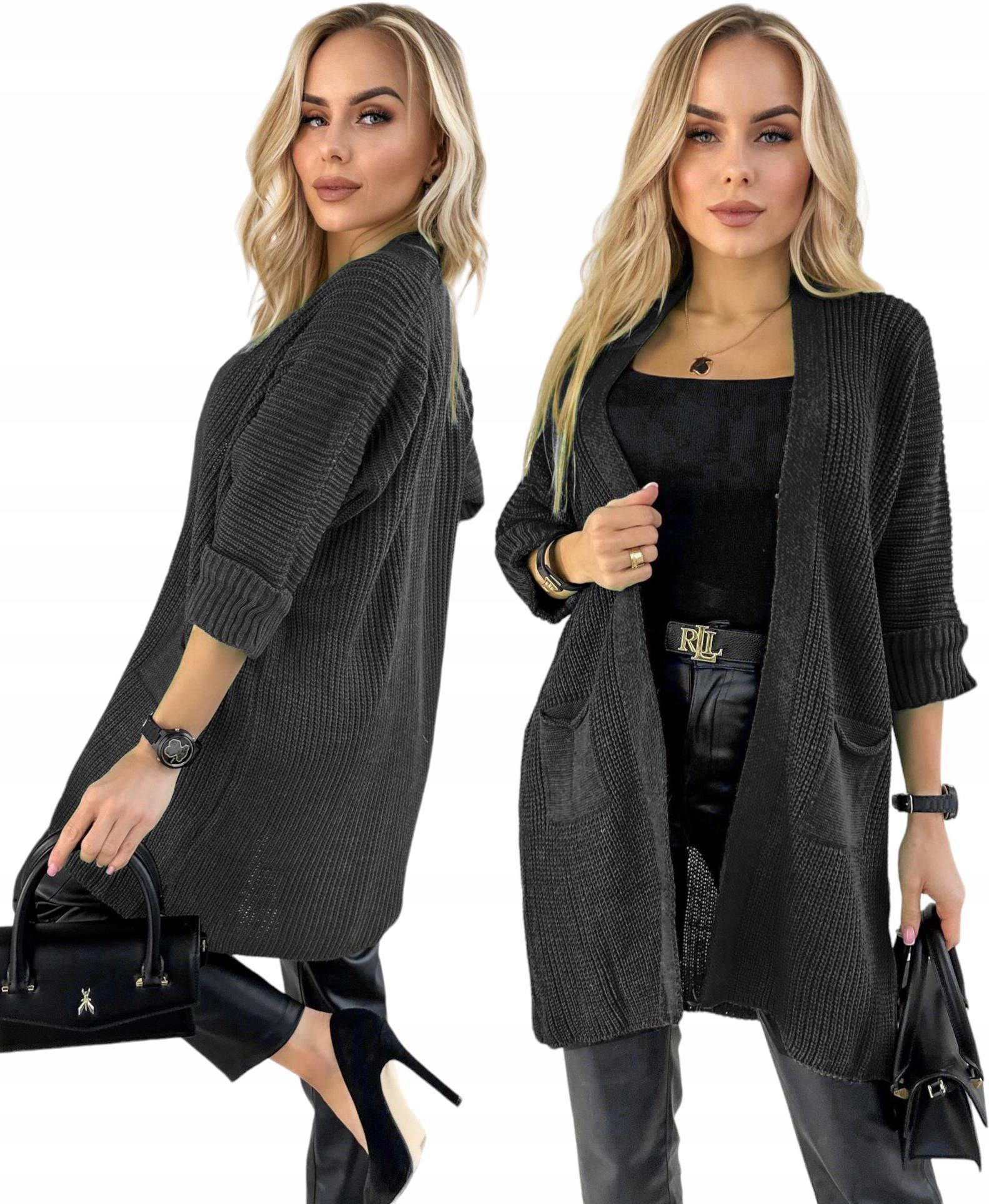 Długi Kardigan Sweter damski mięciutki modny - Ceny i opinie - Ceneo.pl