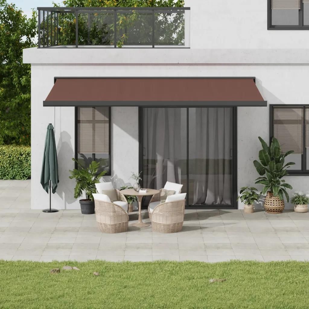 VidaxL Ręcznie Zwijana Markiza Brązowa 500x300cm 3215727 - Opinie i ...