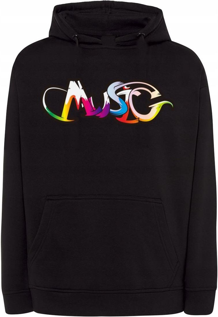 Bluza kolorowt nadruk napis Music Muzyka r.M - Ceny i opinie - Ceneo.pl