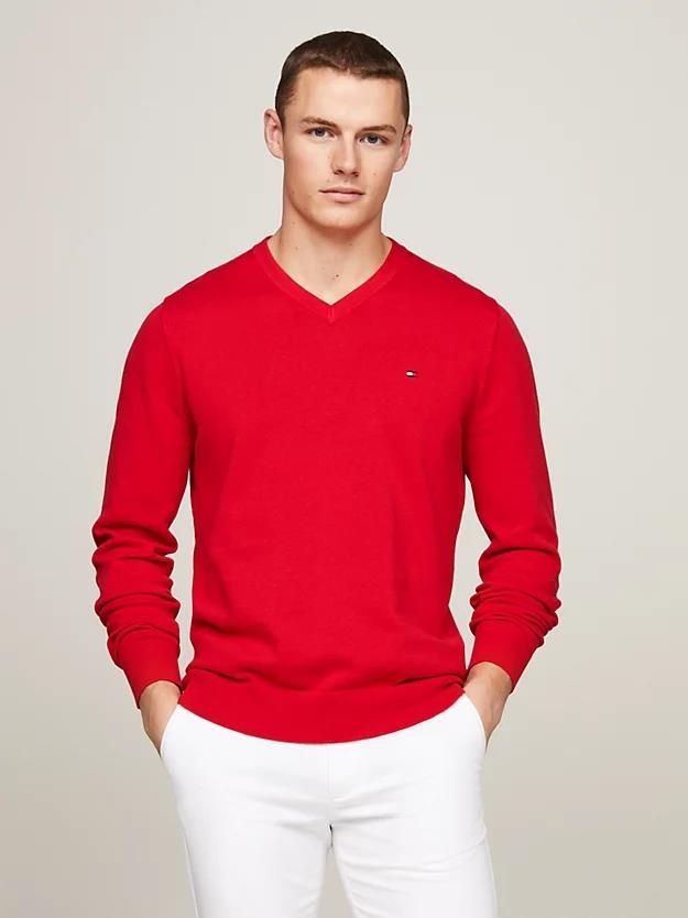 Sweter Tommy Hilfiger Pique Structure Crew Neck, czerwony, rozm. XXL ...