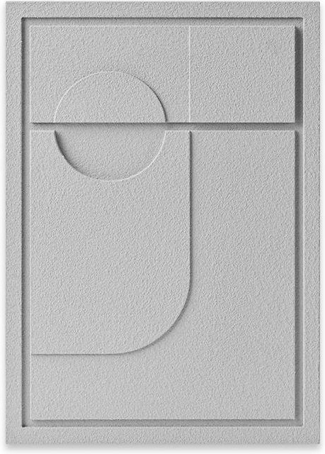 Obraz strukturalny nowoczesny - 35 x 2 x 50 cm - GEOMETRIC II - Milky ...