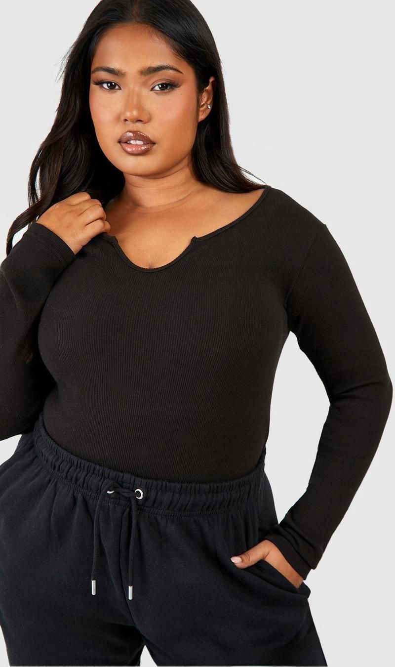 Boohoo bra prążki rękawem czarne z długim body 46 NG2 - Ceny i opinie ...