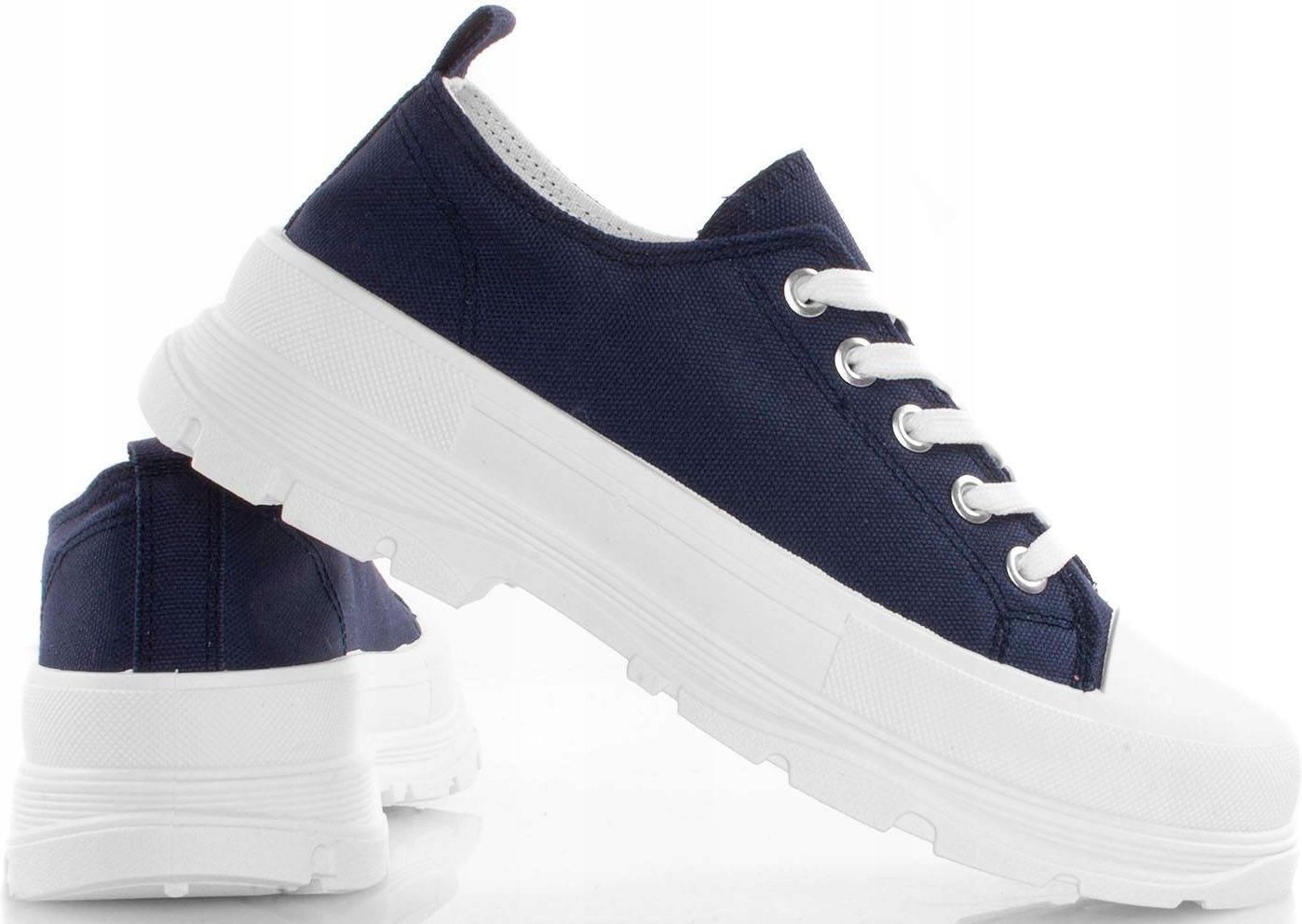 Granatowe Niskie Trampki Palladi Platforma 37 - Ceny i opinie - Ceneo.pl