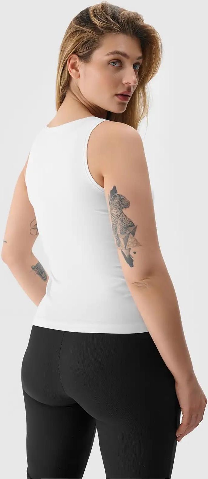 Damska koszulka bez rękawów bokserka top 4F F041 biały L - Ceny i opinie - Ceneo.pl