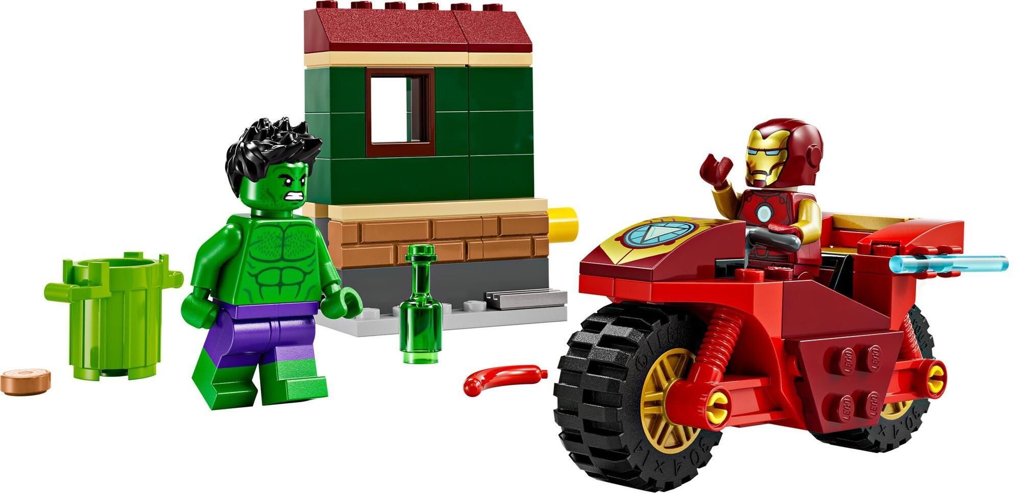 LEGO Super Heroes Marvel 76287 Iron Man z motocyklem i Hulk - Ceny i ...