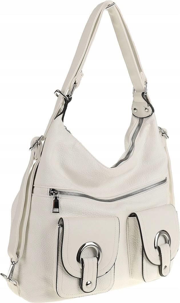 Sara Moda Włoska Torebka Damska Plecak Worek 2w1 6895 White - Ceny i ...