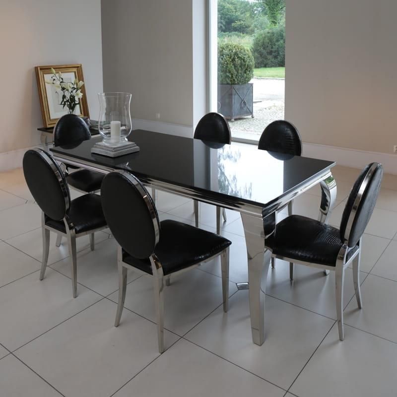 Bellacasa Stół glamour Ludwik duży 280x120 stal szlachetna blat ...