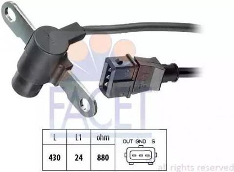 Układ elektryczny silnika Facet Czujnik Położenia Wału Korbowego 90198 ...