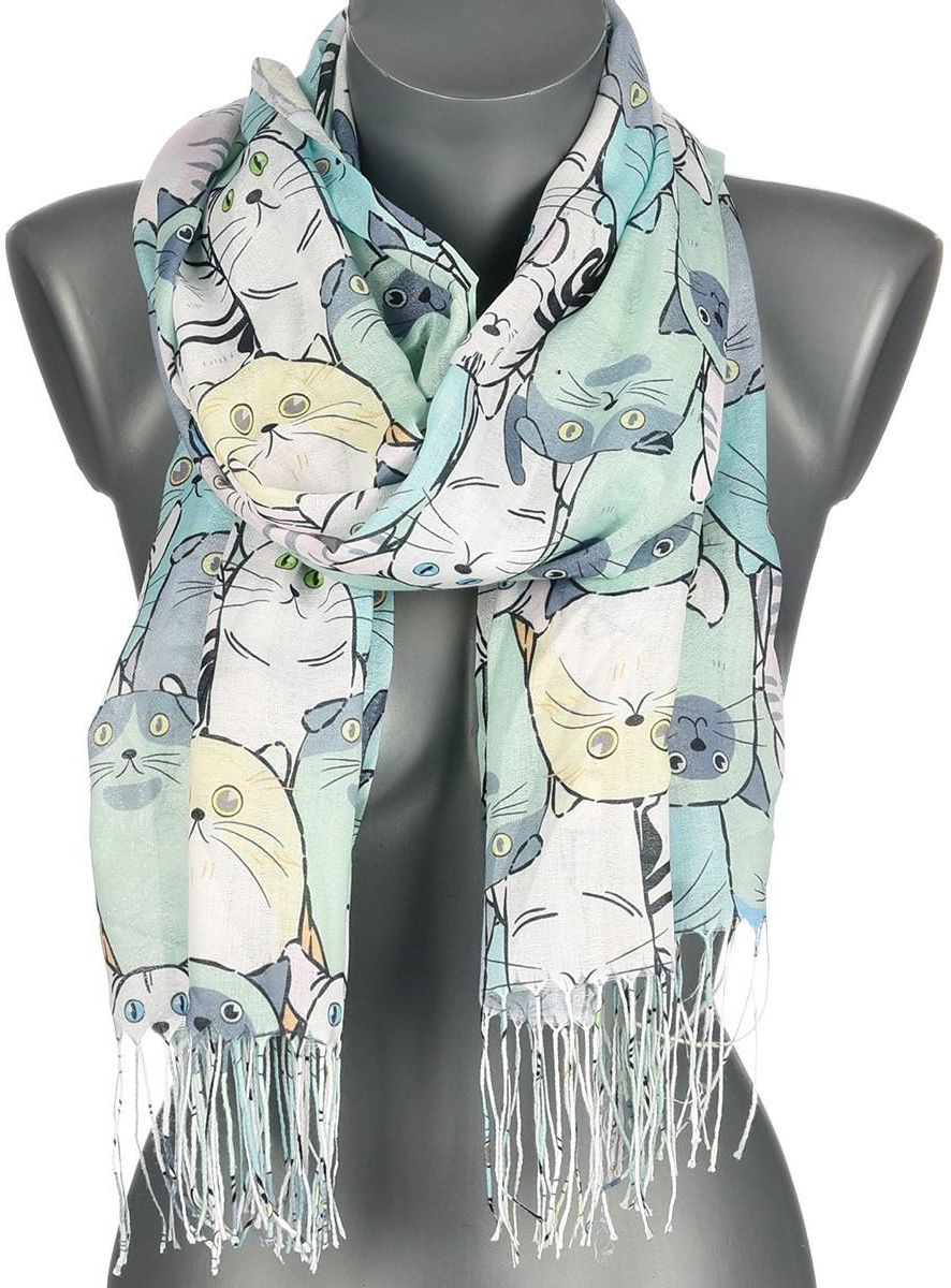 Szalik damski duży niepowtarzalny wzór koty - Ceny i opinie - Ceneo.pl