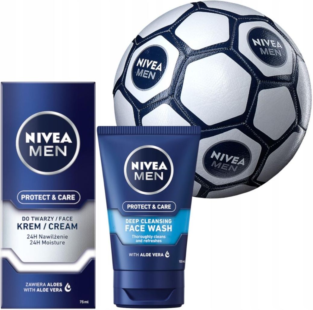 Nivea Men Protect&Care Żel Do Mycia Twarzy 100ml + Krem Kojący 75ml Piłka - Opinie i ceny na ...