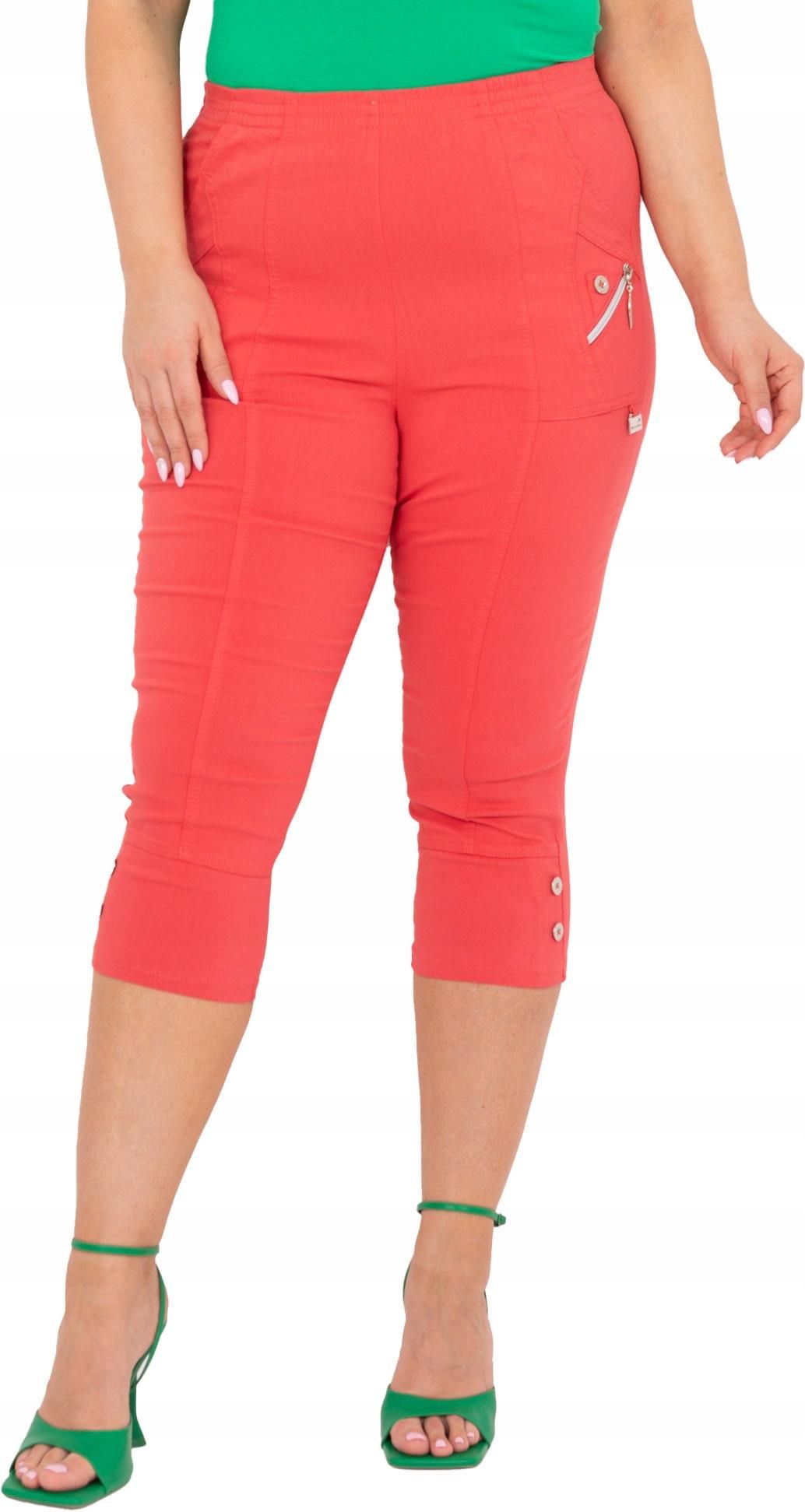 Spodnie damskie Rybaczki Plus Size materiałowe dopasowane - Ceny i ...