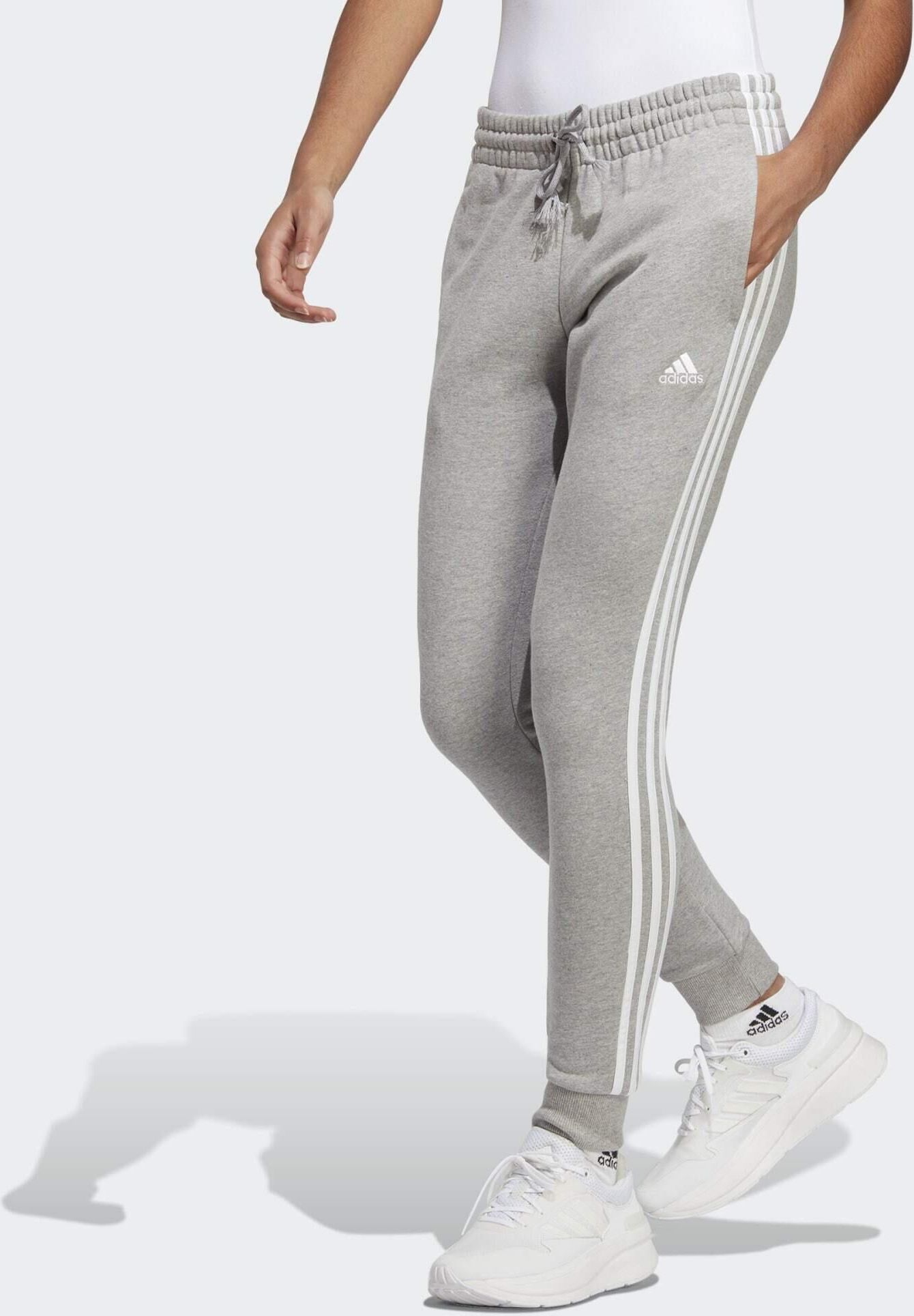 Adidas Essentials 3 Stripes French Terry Cuffed Pants Białe - Ceny i ...