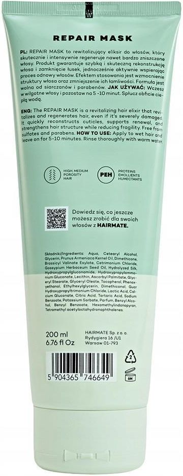 Maska do włosów Hairmate Repair Mask Regenerująca Maska Do Włosów 200ml ...