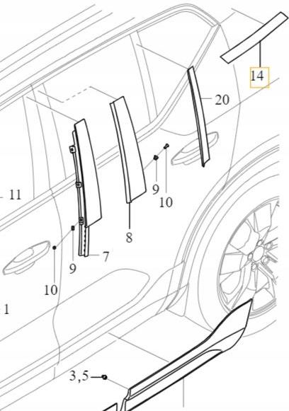 Listwa boczna Volvo Prawa Listwa Ozdobna Blotnika Tyl 39848949 - Opinie ...