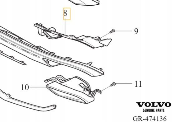 Zderzak do kupienia Volvo Prawy Wspornik Koncowki Wydechu Tyl R-Design ...