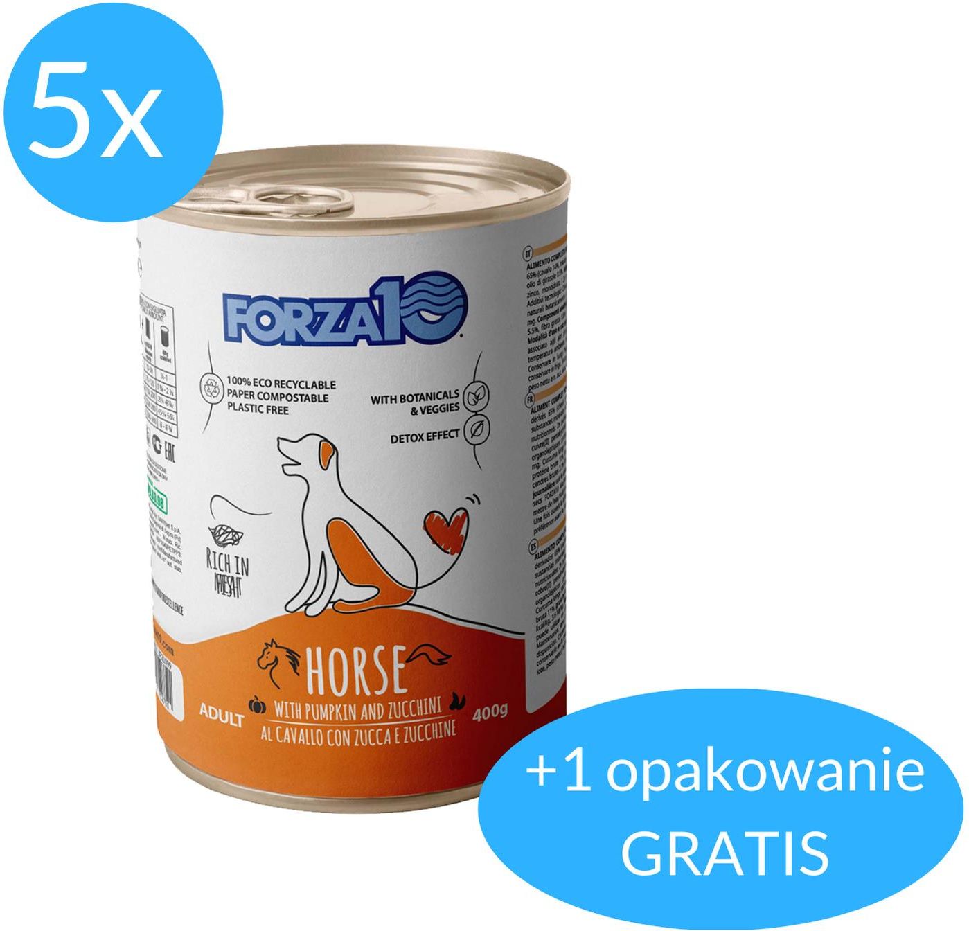 Karma Forza10 Maintenance mokra 5x400g + 400g GRATIS (2,4kg) dla psa : smak - z koniną, dynią i ...