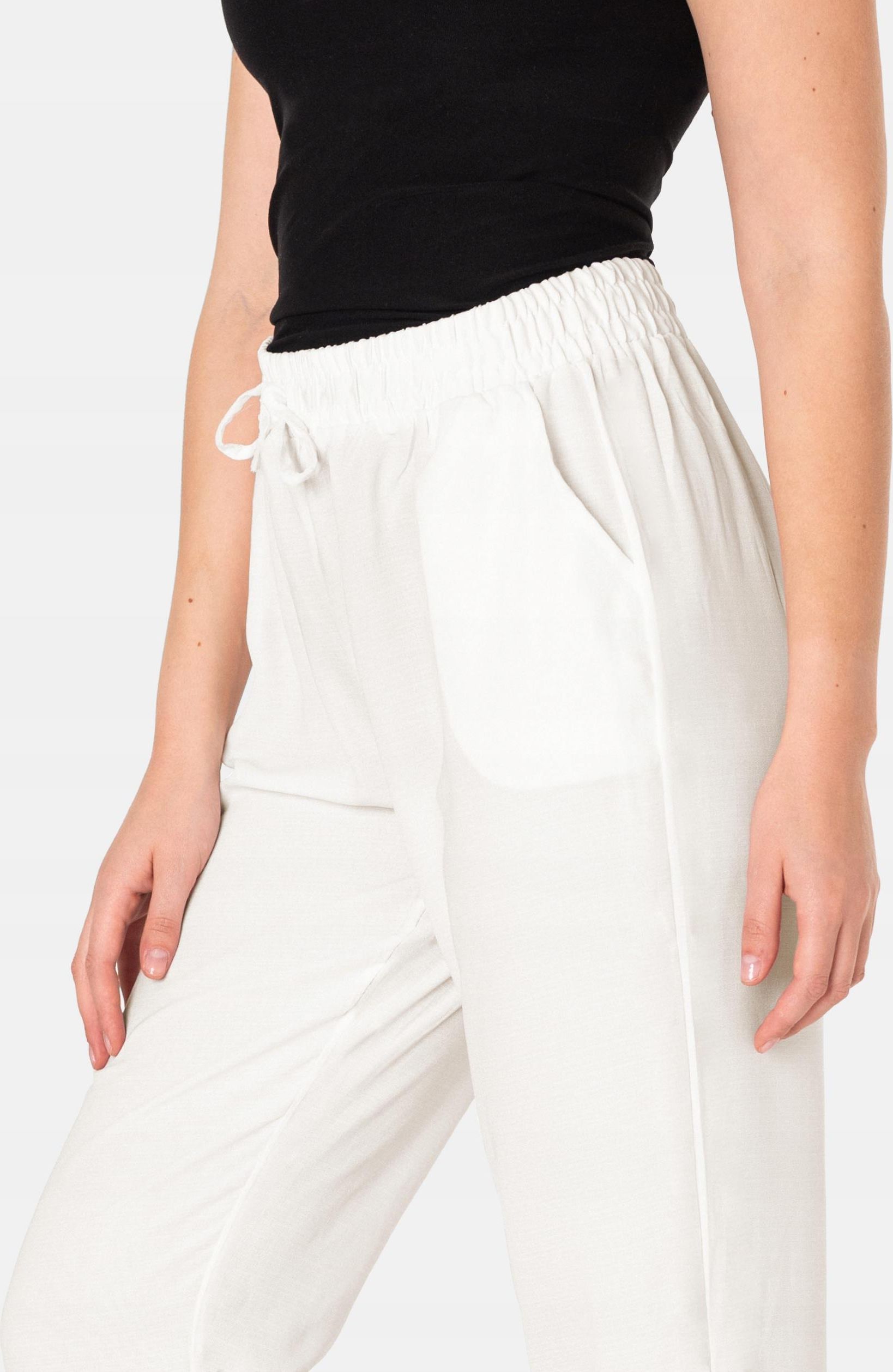 Cienkie Przewiewne Luźne Spodnie Damskie Bawełniane na Lato K307-2 5XL ...