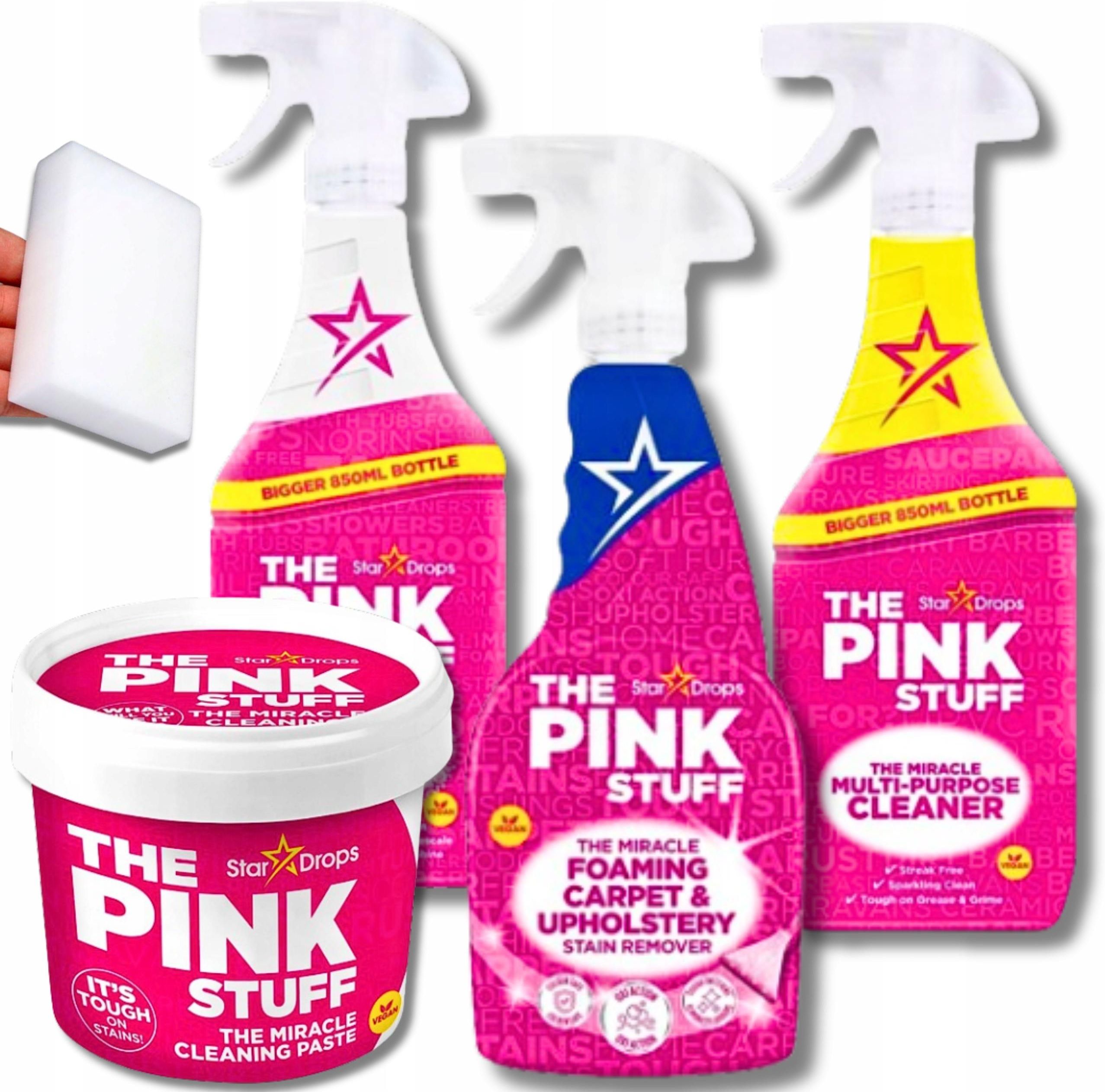 ZESTAW THE PINK STUFF Pasta do czyszczenia + 2x Płyn + Pianka + Gąbka ...