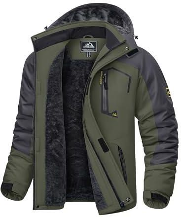 KEFITEVD męska kurtka narciarska, kurtka zimowa z odpinanym kapturem ...