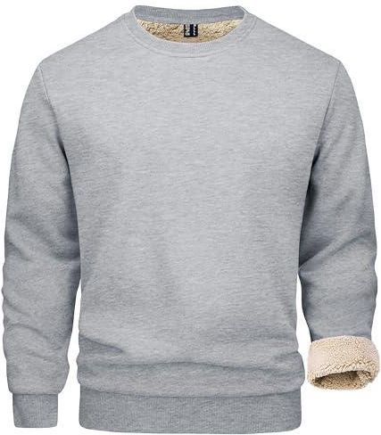 MAGCOMSEN Męski sweter polarowy z okrągłym dekoltem, basic, bluza ...