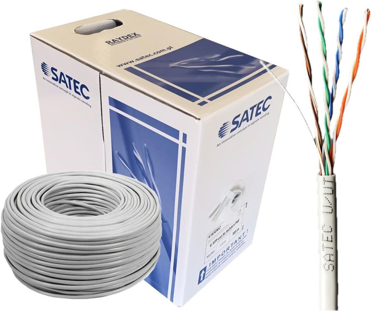 Skrętka przewód kabel wewnętrzny suchy na metry SATEC Raydex UTP kat.5E ...