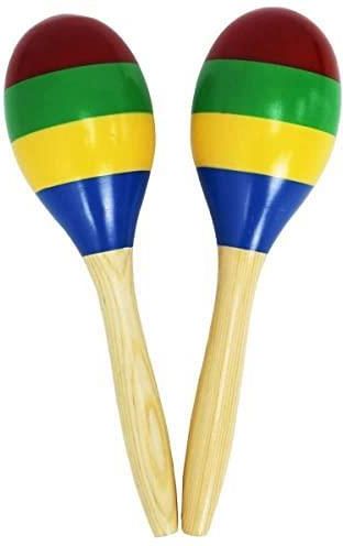A-Star Drewniana, wielokolorowa para marakasów - 22 cm grzechotka ...