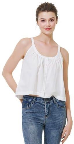 BEAUTELICATE Damski tank top 100% bawełna lato retro w kratkę Cami top ...