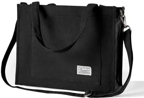 BROADREAM Damskie torby Corduroy Tote Bags Casual Shoulder Bags With ...
