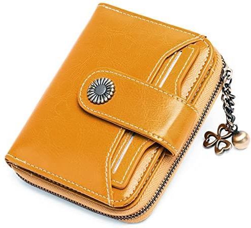 SENDEFN Damski portfel na monety Skórzany mały składany kompaktowy ...
