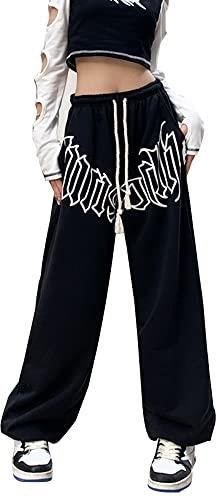 Hewlshawn Damskie spodnie gotyckie Y2k Cargo Baggy Jogger spodnie ...