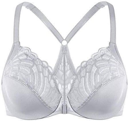 MELENECA Biustonosz damski zapinany z przodu plus rozmiar fiszbiny ...