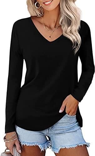 FGFD&OU Koszulka damska z długim rękawem / krótkim rękawem, dekolt w ...