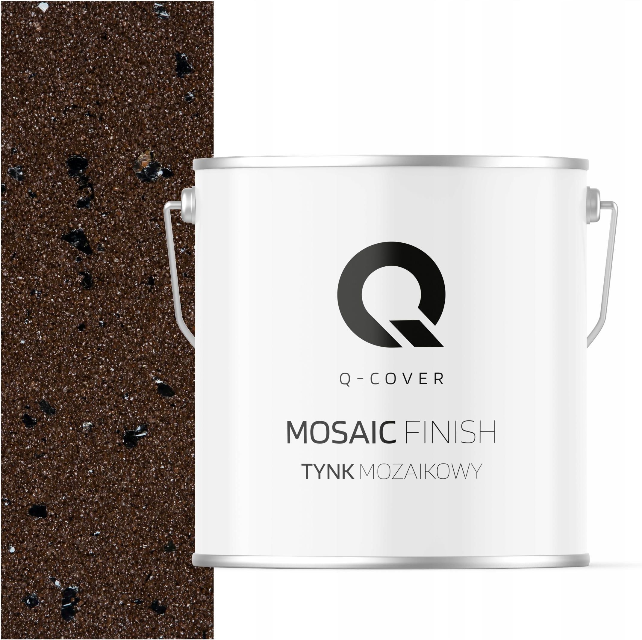 Tynk Q-Cover Tynk Mozaikowy 7kg Ciemny Brązowy Z Czarną Miką M96 ...