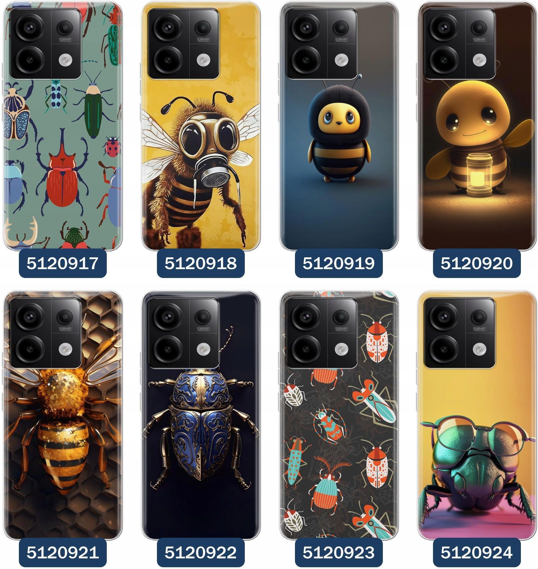 Superetui Etui Do Xiaomi Redmi Note 13 5G Owady Pszczoły Ważki Mrówki ...
