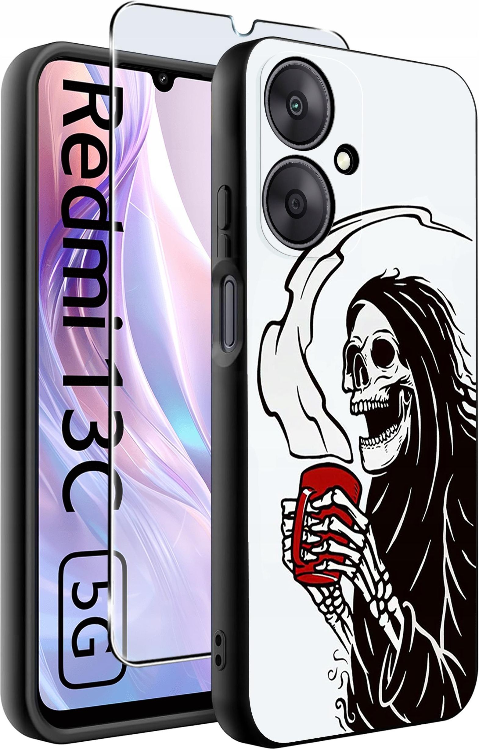 Krainagsm Etui Do Xiaomi Redmi 13C 5G Silikonowe Matt Case Szkło ...