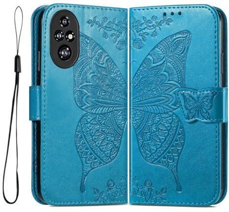 PEIYE Etui z wytłoczonej skóry PU, etui do Honor 200 Pro, design z klapką z przegródkami na ...