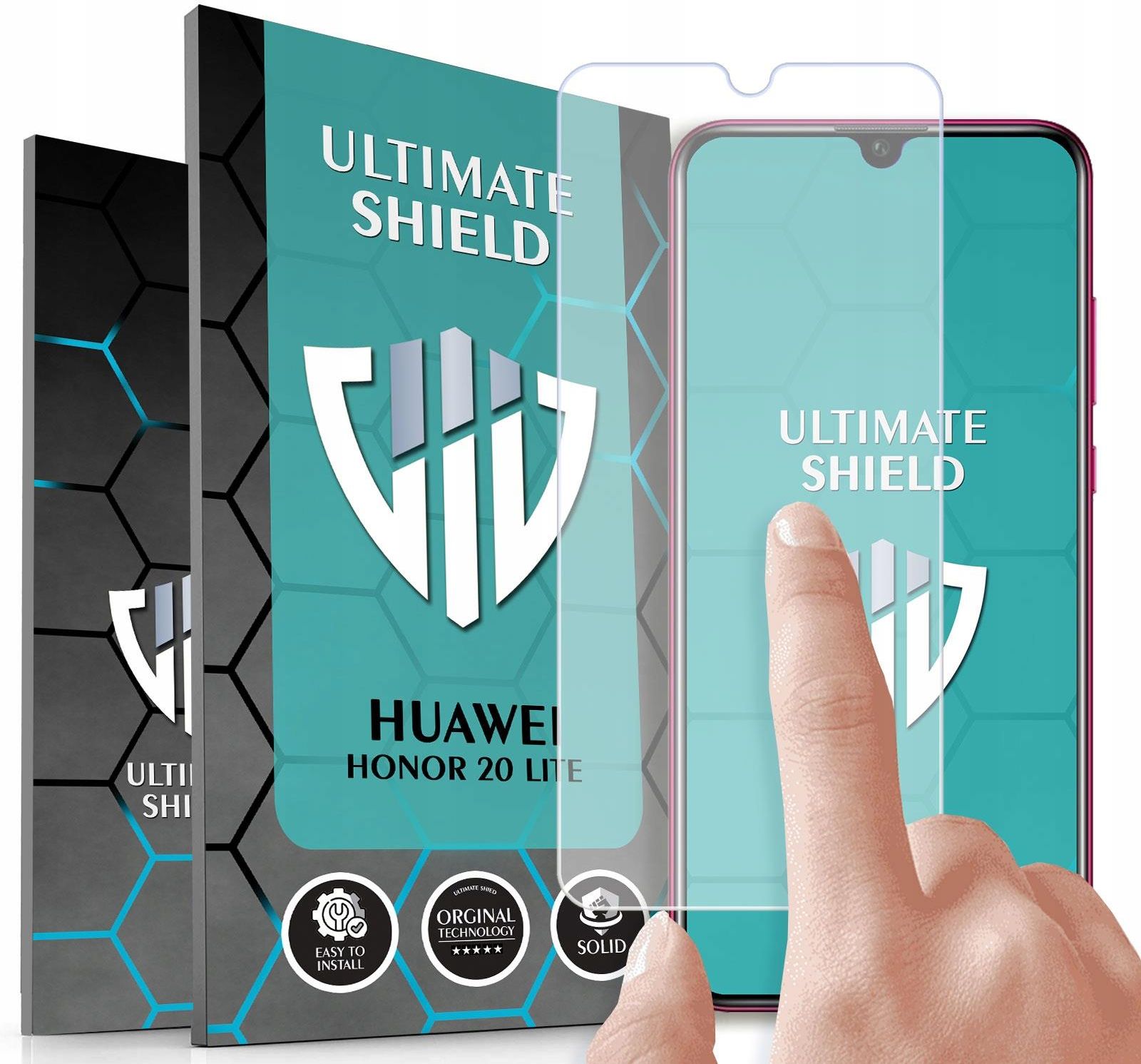 Ultimate Shield Szkło 5D Na Cały Ekran Telefonu Do Huawei Honor 20 Lite Nietłukące Oryginał ...