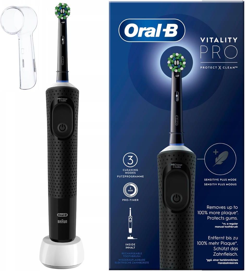 Elektryczna Szczoteczka Oral-B Vitality Pro D103 Protect X Clean Cross Action Black + Osłonka ...