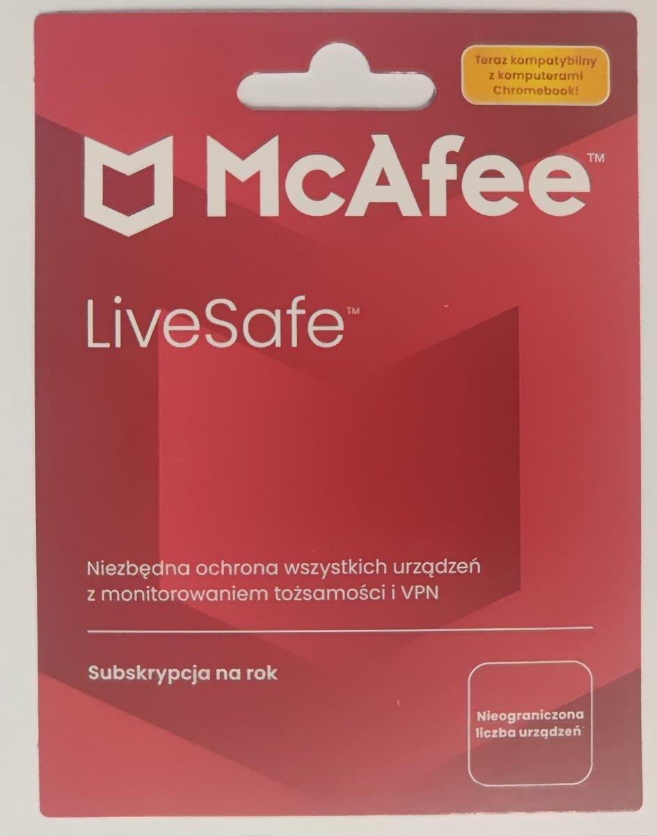 Mcafee Live Safe Bez Limitu Stanowisk Na 1 Rok - Ceny i opinie na Ceneo.pl