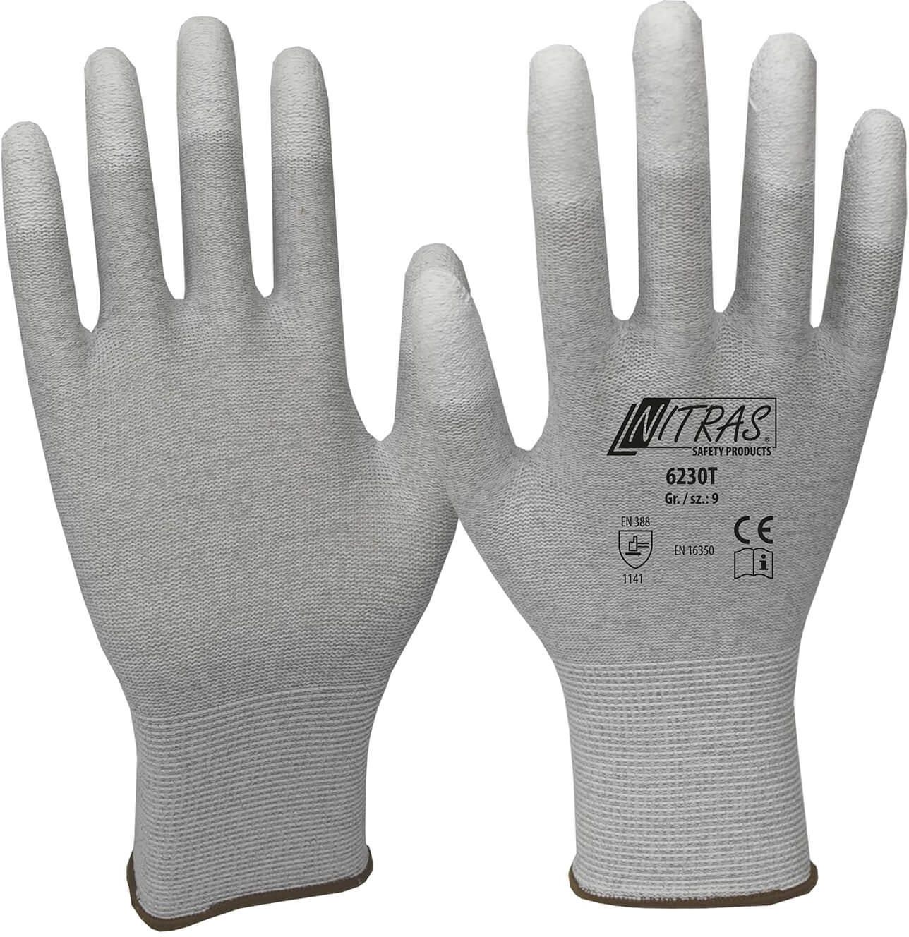 Nitras Safety Rękawice Ochronne Antystatyczne Esd Nitras 6230T 12 Par ...
