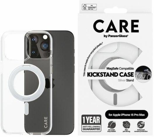 CARE by PanzerGlass Kickstand Case iPhone 15 Plus 6,7 MagSafe srebrny/silver 1416 - Etui na ...