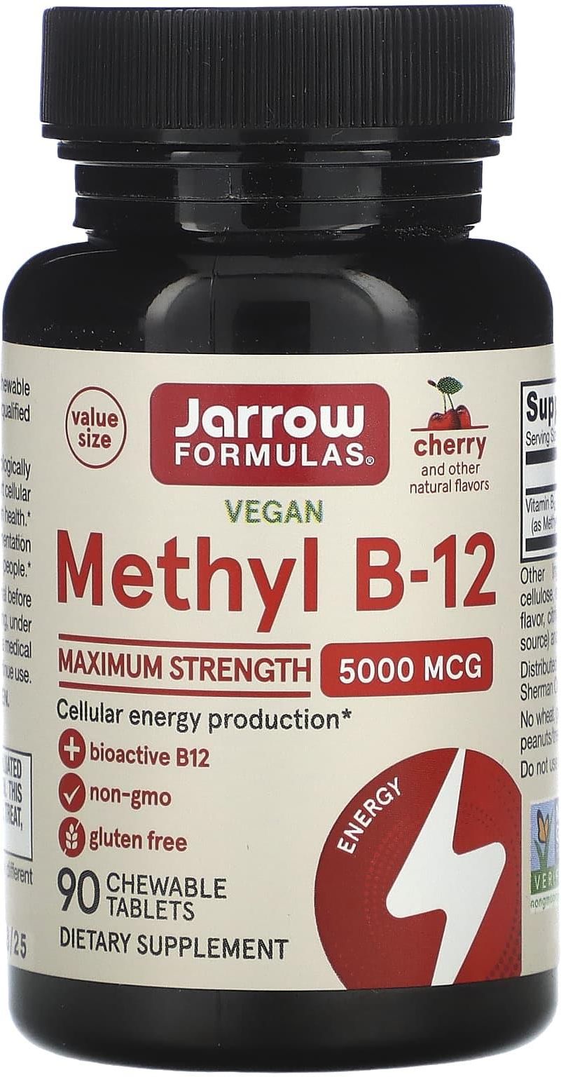 Jarrow Formulas Methyl B-12 Maximum Strength Cherry 5,000 Mcg 90 Tabl - Opinie i ceny na Ceneo.pl