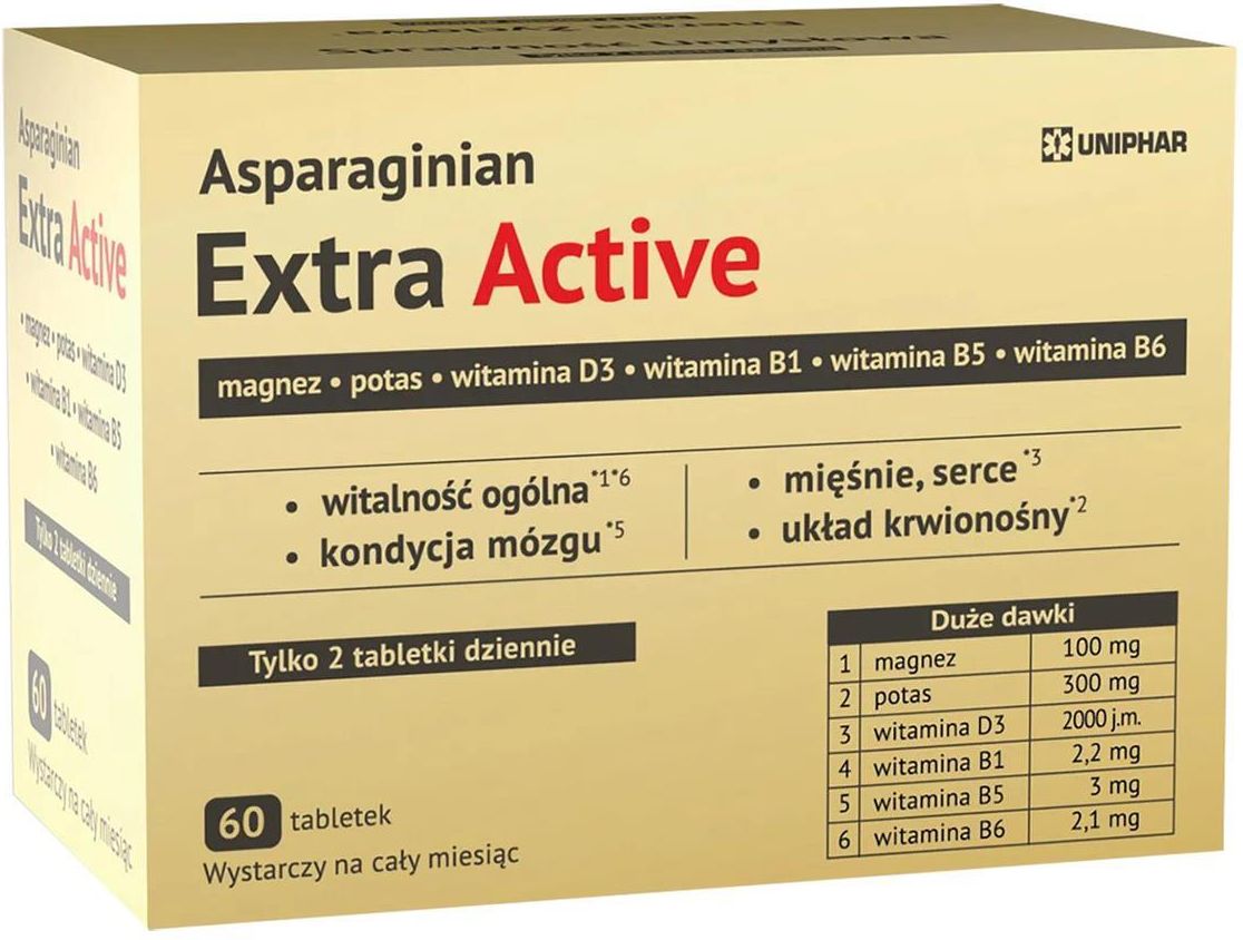 Extra Active Asparaginian 60tabl - Opinie i ceny na Ceneo.pl
