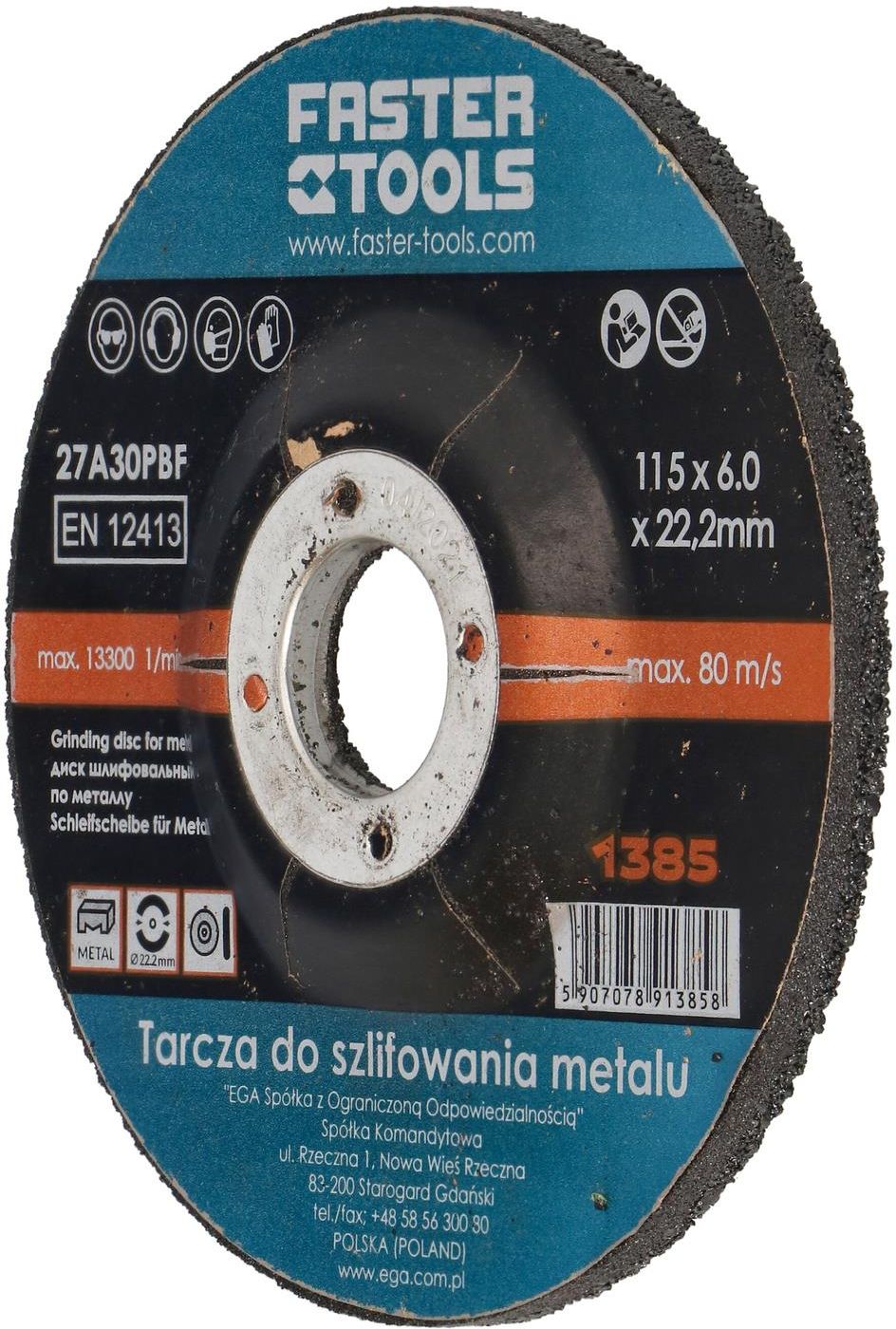 Faster Tools Tarcza Do Szlifowania Metalu 125x6,0 - Opinie i ceny na Ceneo.pl