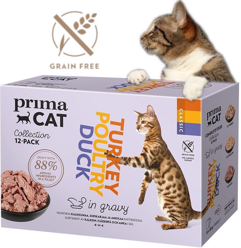Karma Prima Cat Multipak Mix Smaków Drób W Sosie Bez Zbóż 12Szt. - Ceny ...