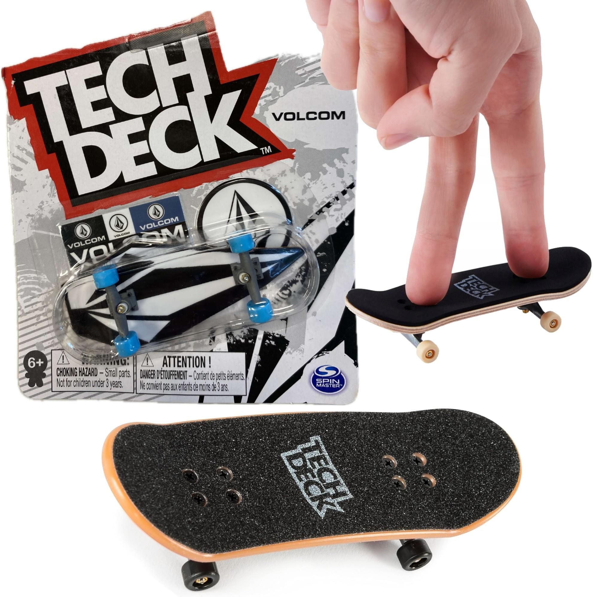 Tech Deck deskorolka fingerboard Volcom Czarno Biała + naklejki - Ceny ...